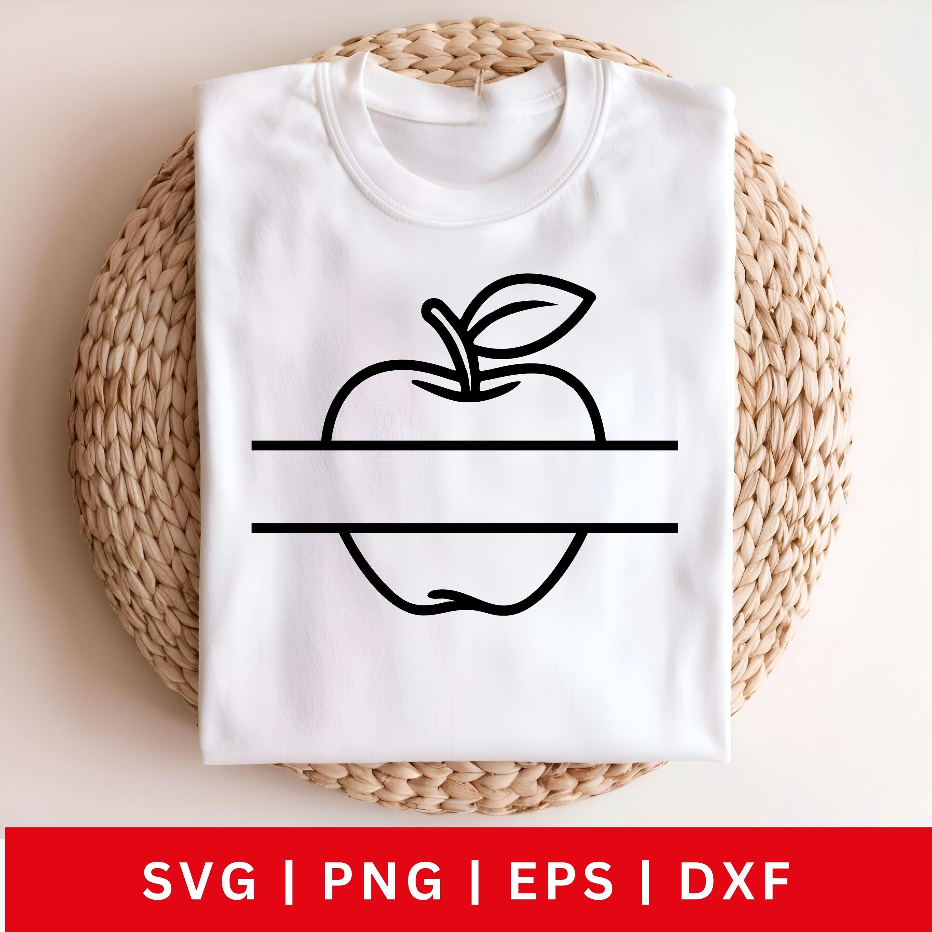 Apple SVG, School Clipart, Teacher Name Frame Cut File, Apple Monogram ...
