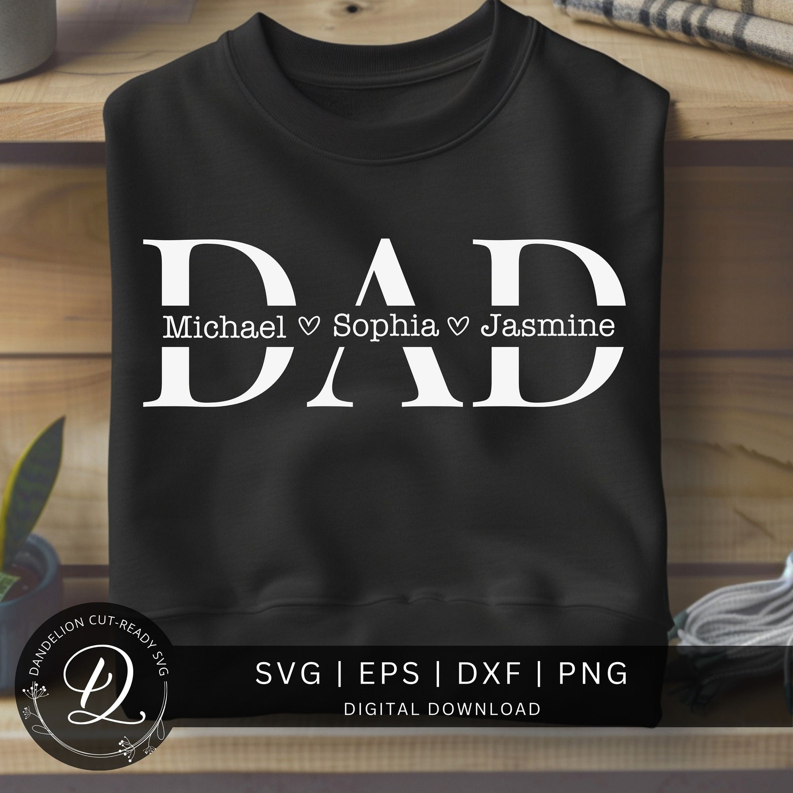 Dad Split Name Frame SVG, Father's Day Gift (digital Download) - Etsy
