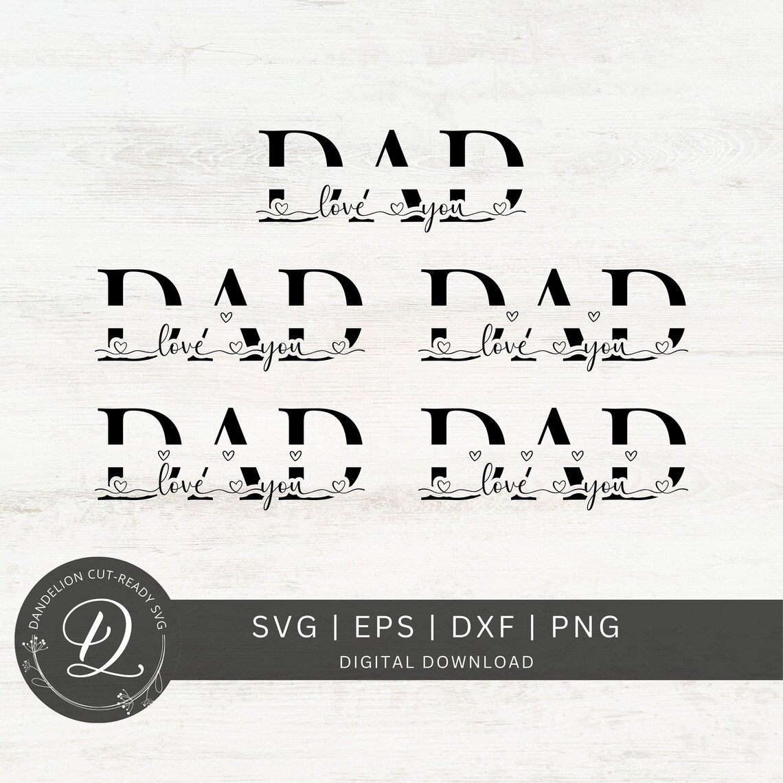 Dad SVG, Father's Day Gift SVG, Dad Split Name Frame Svg, Dad Cut File ...