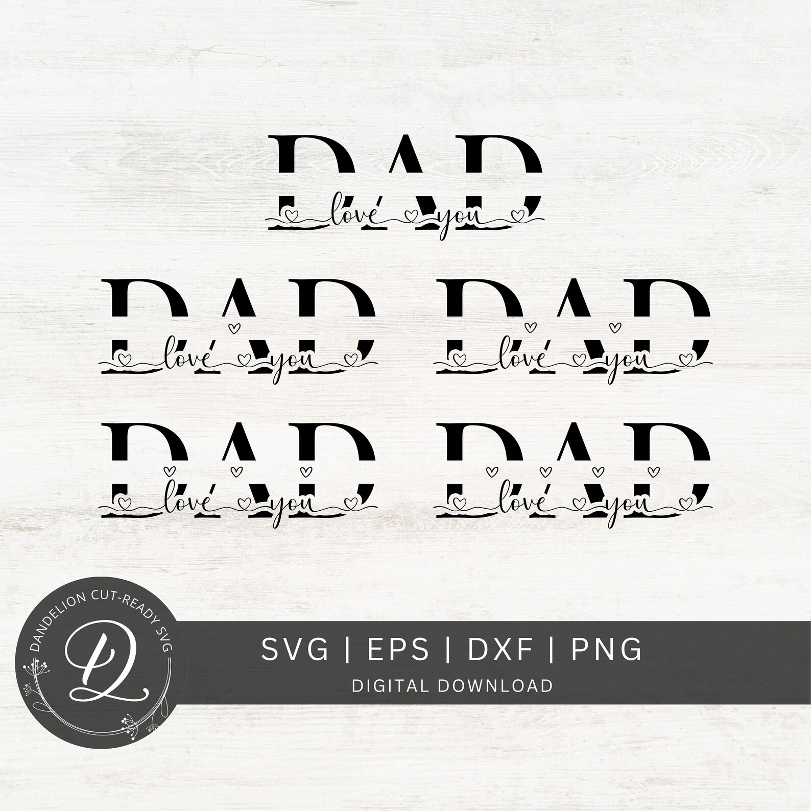 Dad SVG, Father's Day Gift SVG, Dad Split Name Frame Svg, Dad Cut File ...
