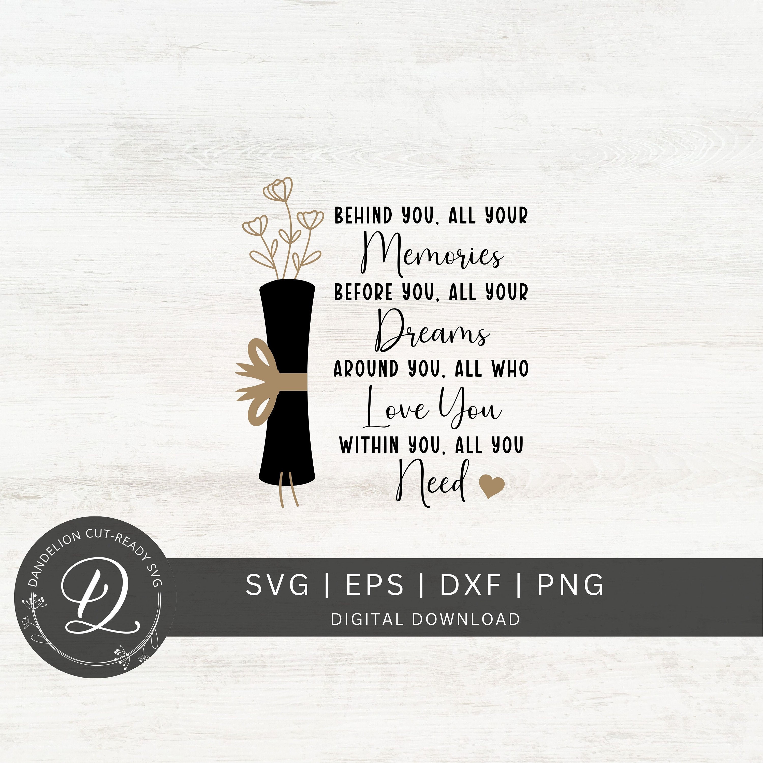 Behind You All Your Memories SVG, Graduation Quote SVG, Graduation Cut ...