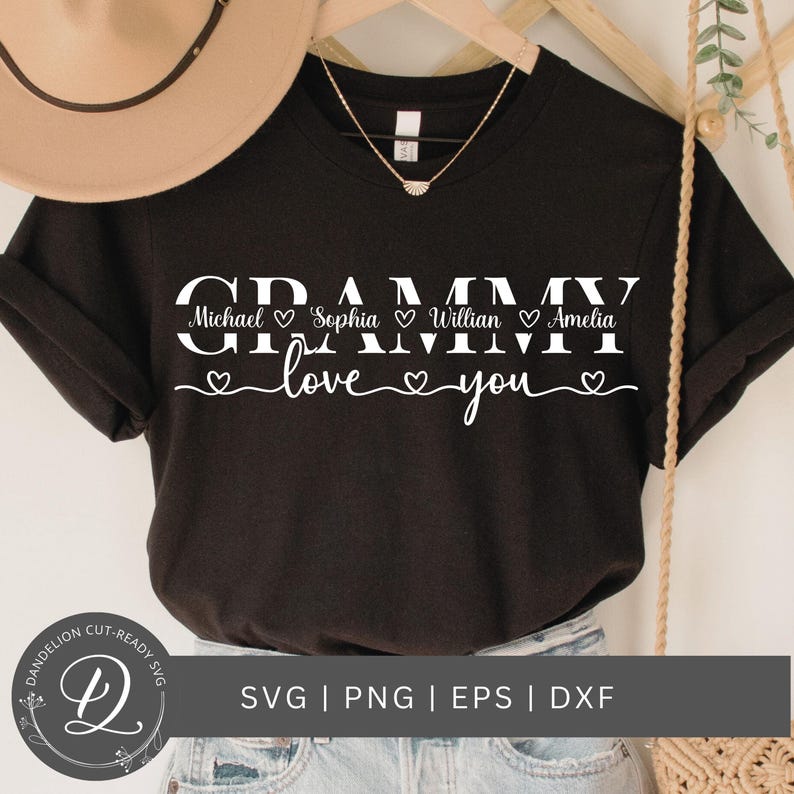 Grandma SVG, Grandma Split Name Frame Svg, Grandma Cut File ...