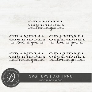Grandma SVG, Grandma Split Name Frame Svg, Grandma Cut File ...