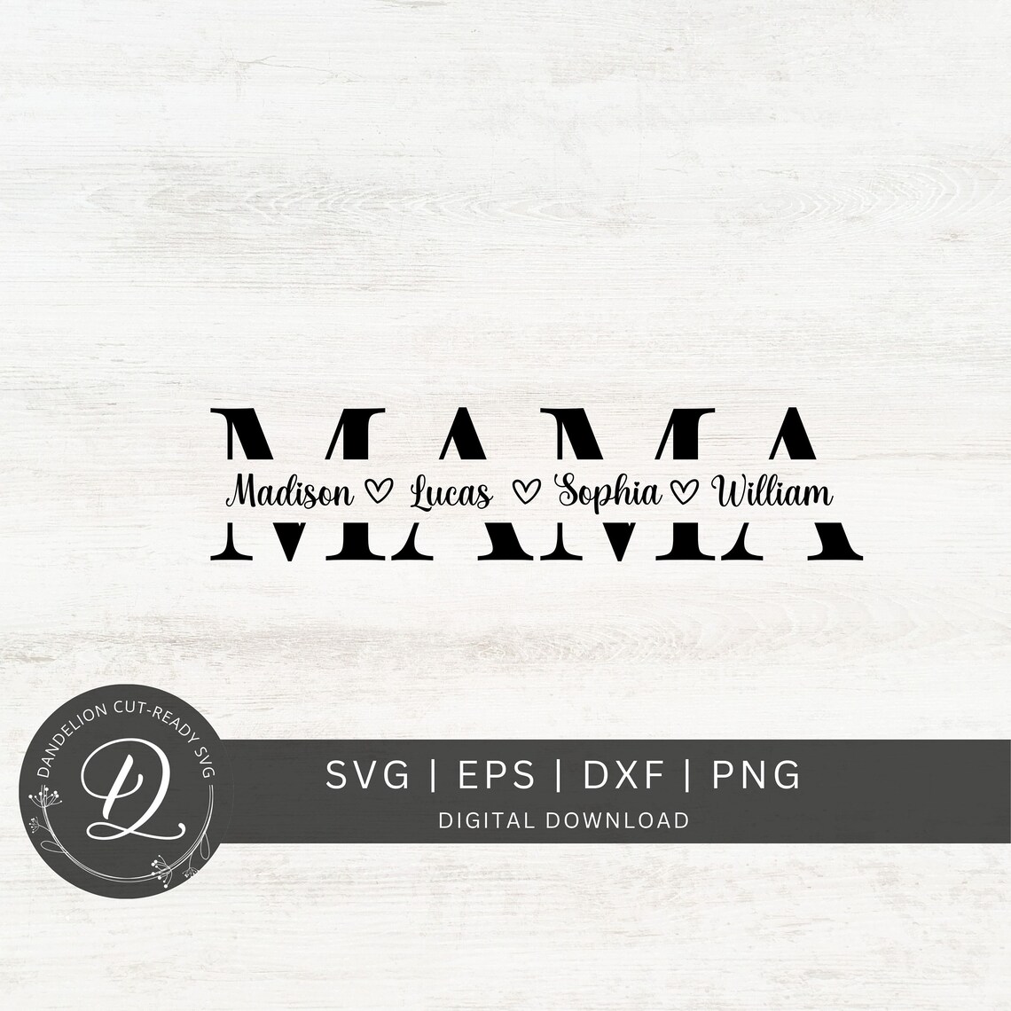 Mama SVG, Mother's Day Gift SVG, Mama Split Name Frame Svg, Mama Cut ...