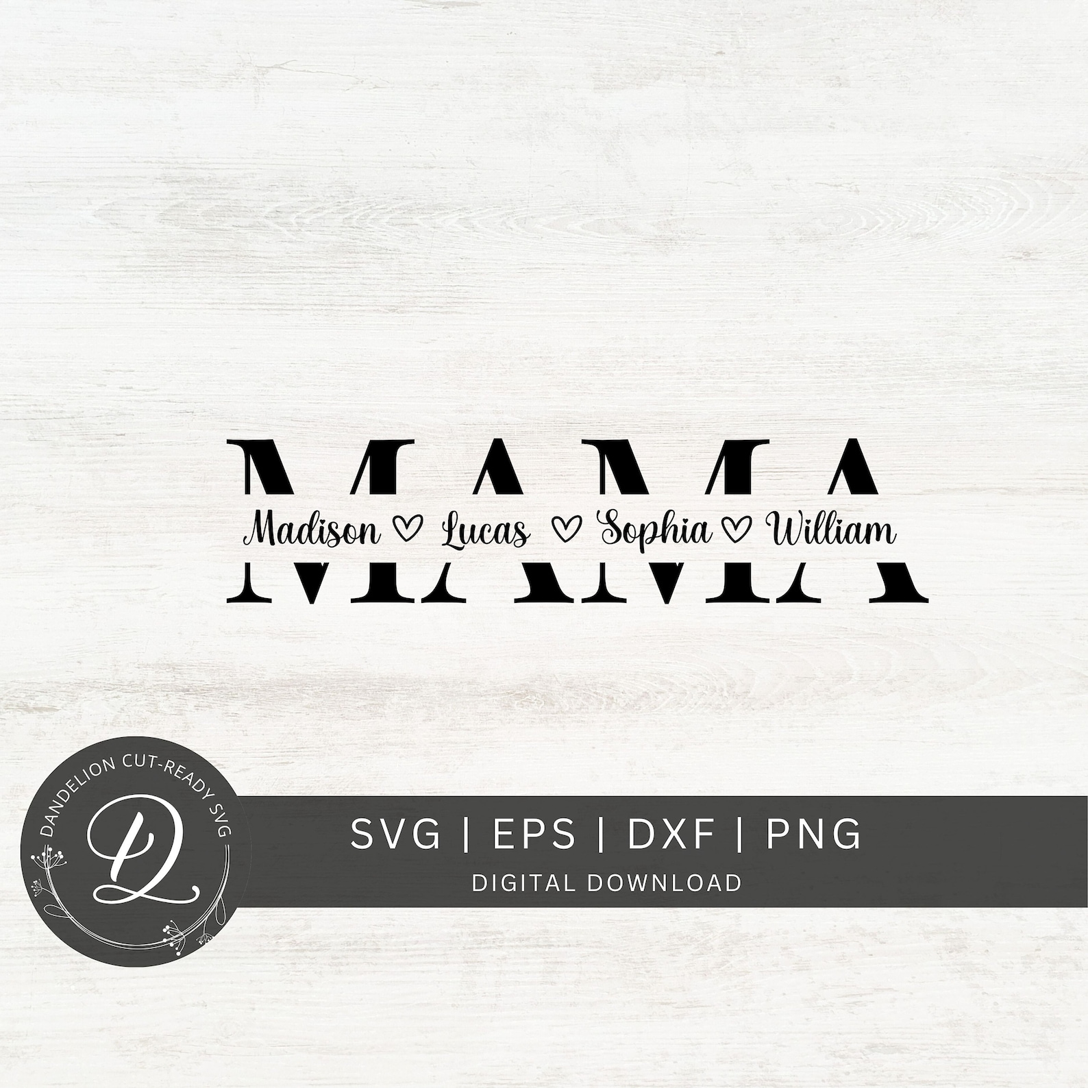 Mama SVG, Mother's Day Gift SVG, Mama Split Name Frame Svg, Mama Cut ...
