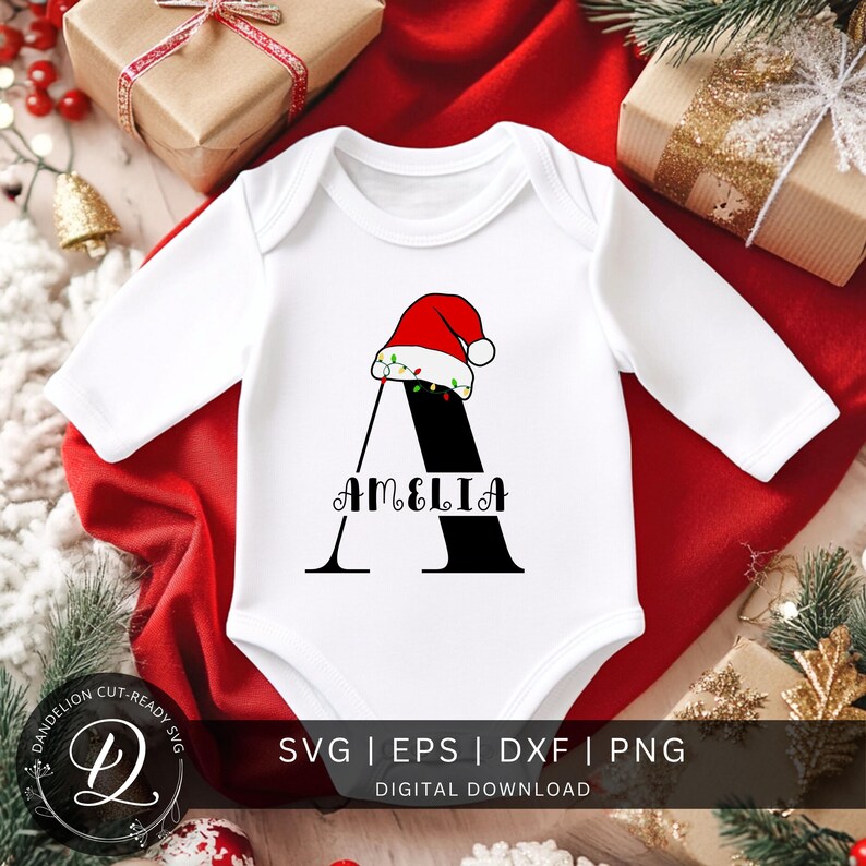 Christmas Monogram Alphabet SVG Bundle, Santa Letters A-Z (digital ...