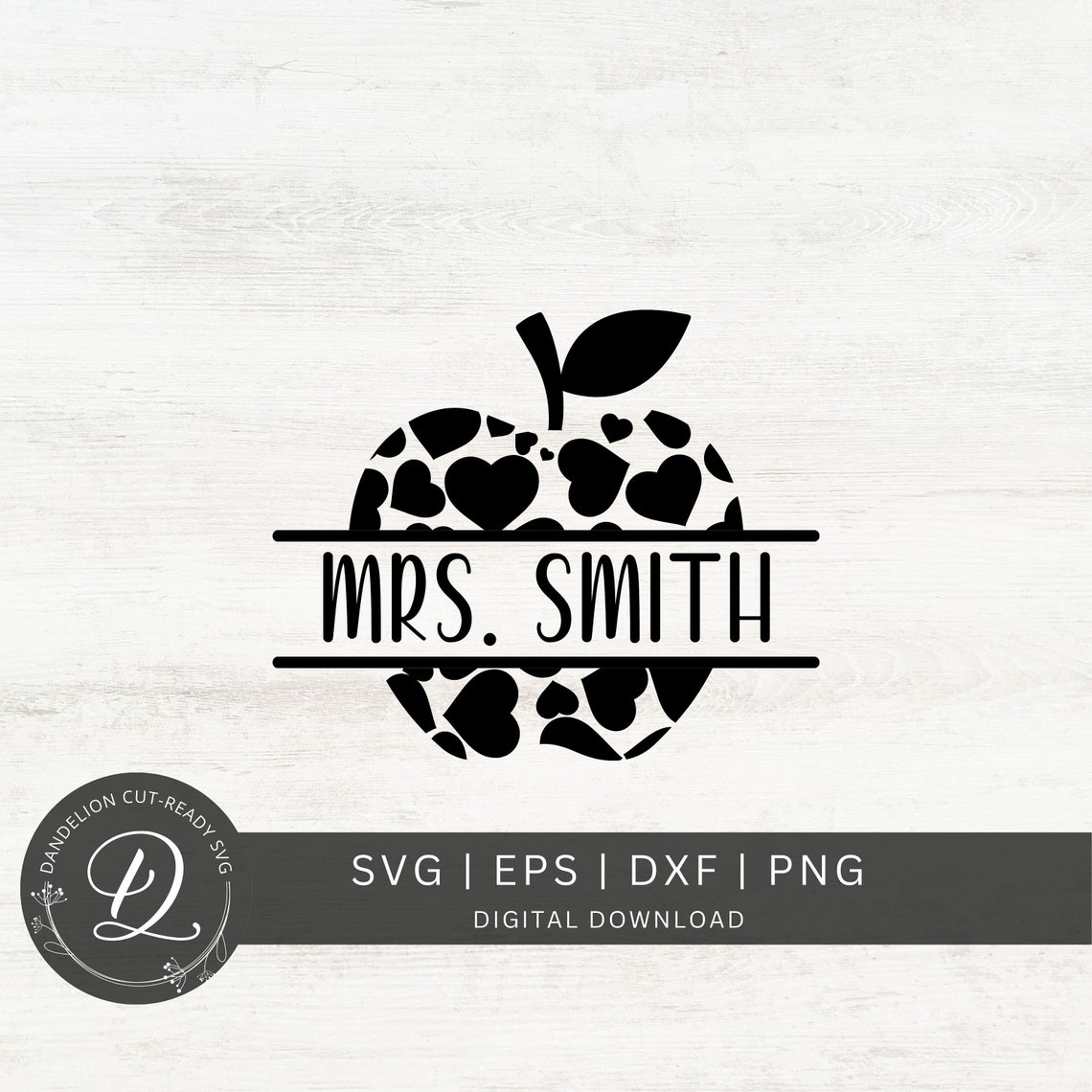 Apple Name Frame SVG, Teacher Monogram Cut File (digital Download) - Etsy