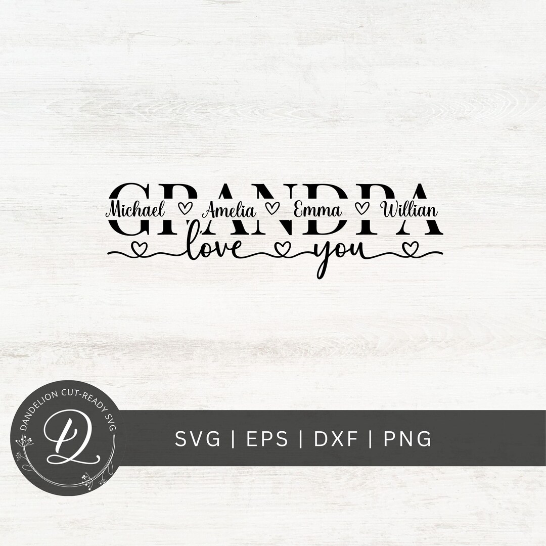 Grandpa SVG, Grandpa Split Name Frame Svg, Grandpa Cut File ...