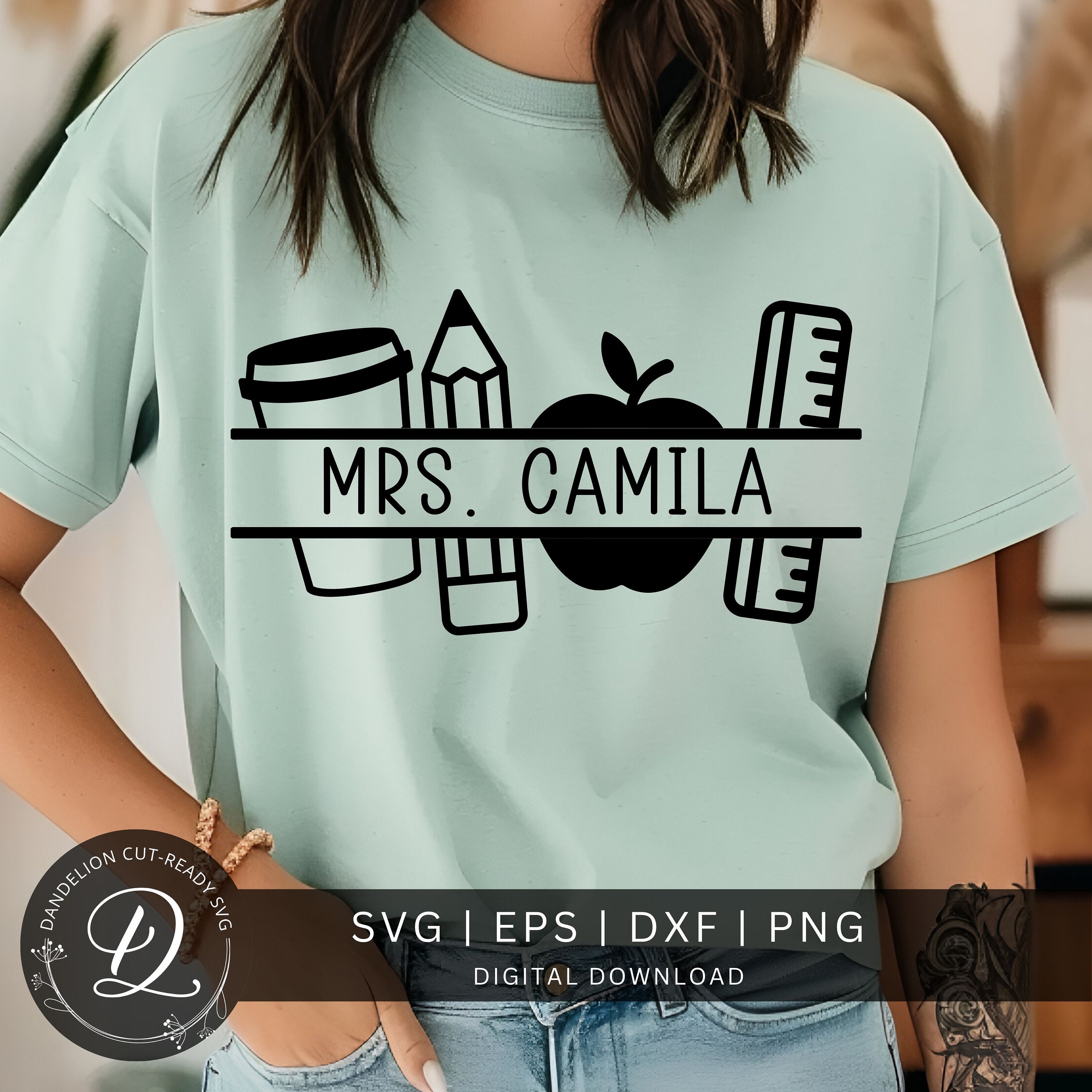 Teacher Split Name SVG, Customteacher SVG, Teacher Appreciation Svg ...