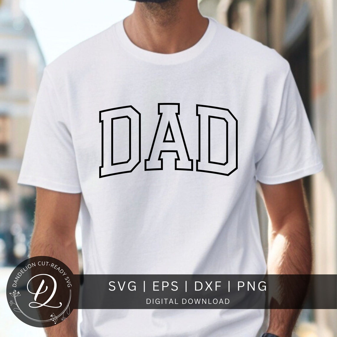 Dad Varsity Outline SVG, Father's Day Svg, Dad Svg Cut File, Dad Arched ...