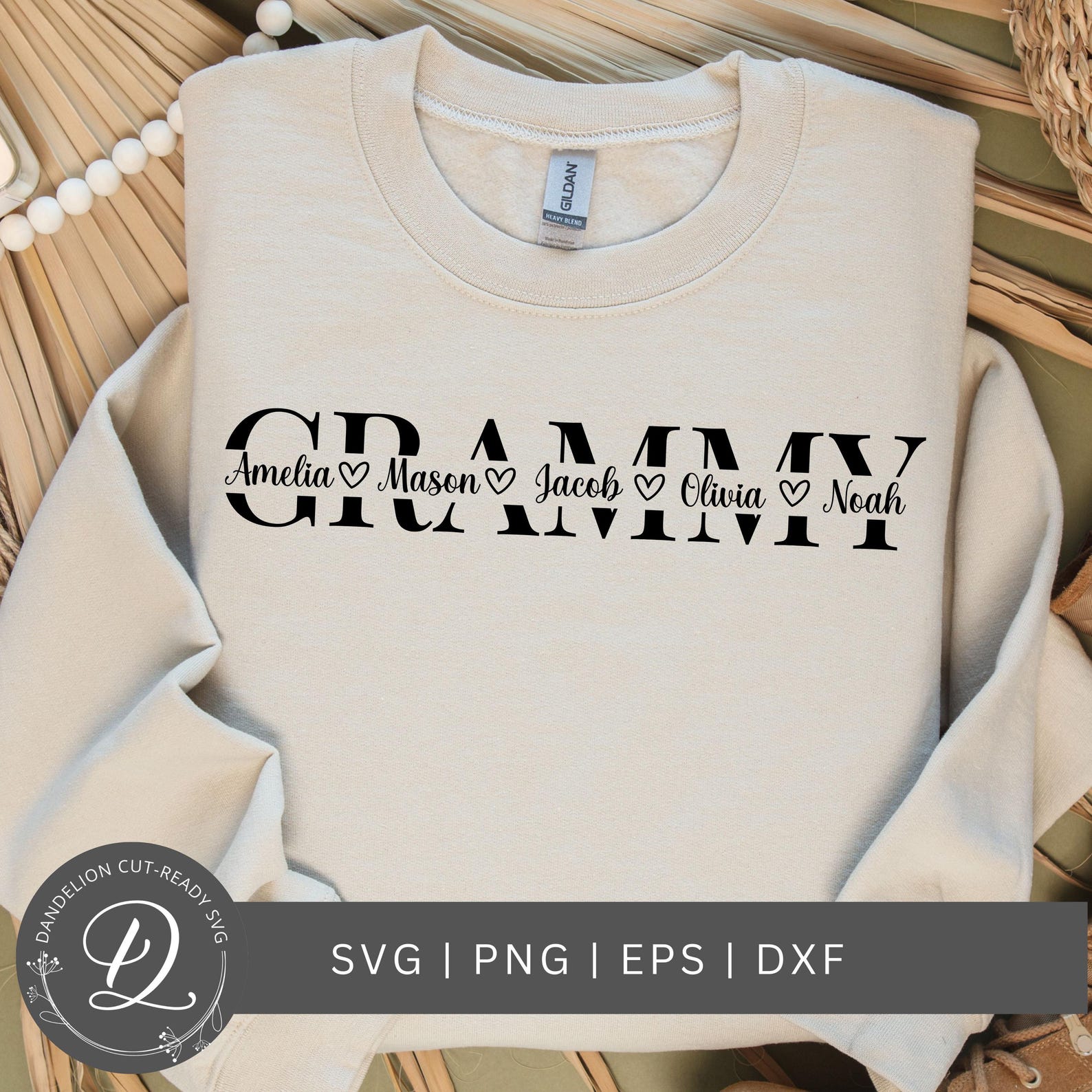 Grandma SVG, Grammy Split Name Frame Svg, Grandma Cut File ...