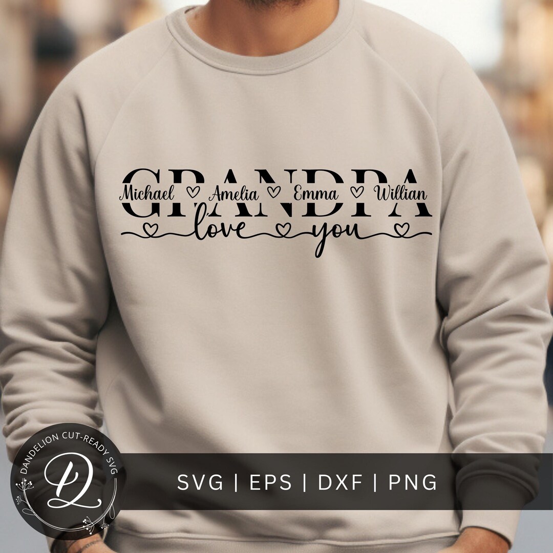 Grandpa SVG, Grandpa Split Name Frame Svg, Grandpa Cut File ...