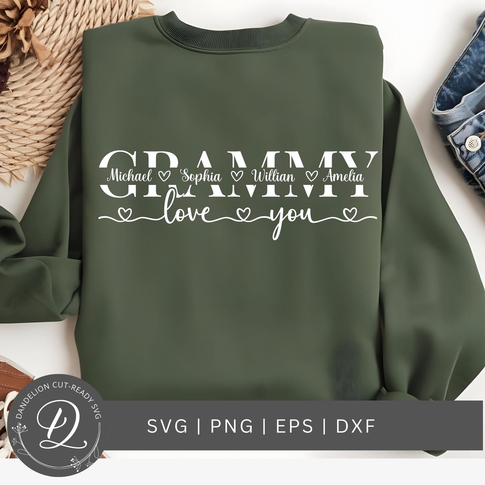 Grandma SVG, Grandma Split Name Frame Svg, Grandma Cut File ...