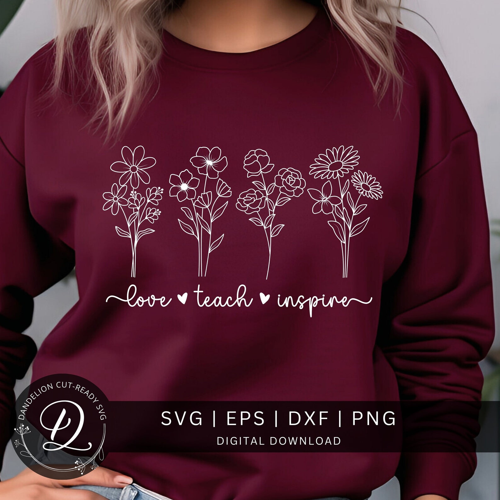 Tech, Love, Inspire SVG File, Teacher Svg, Teacher Life Svg ...