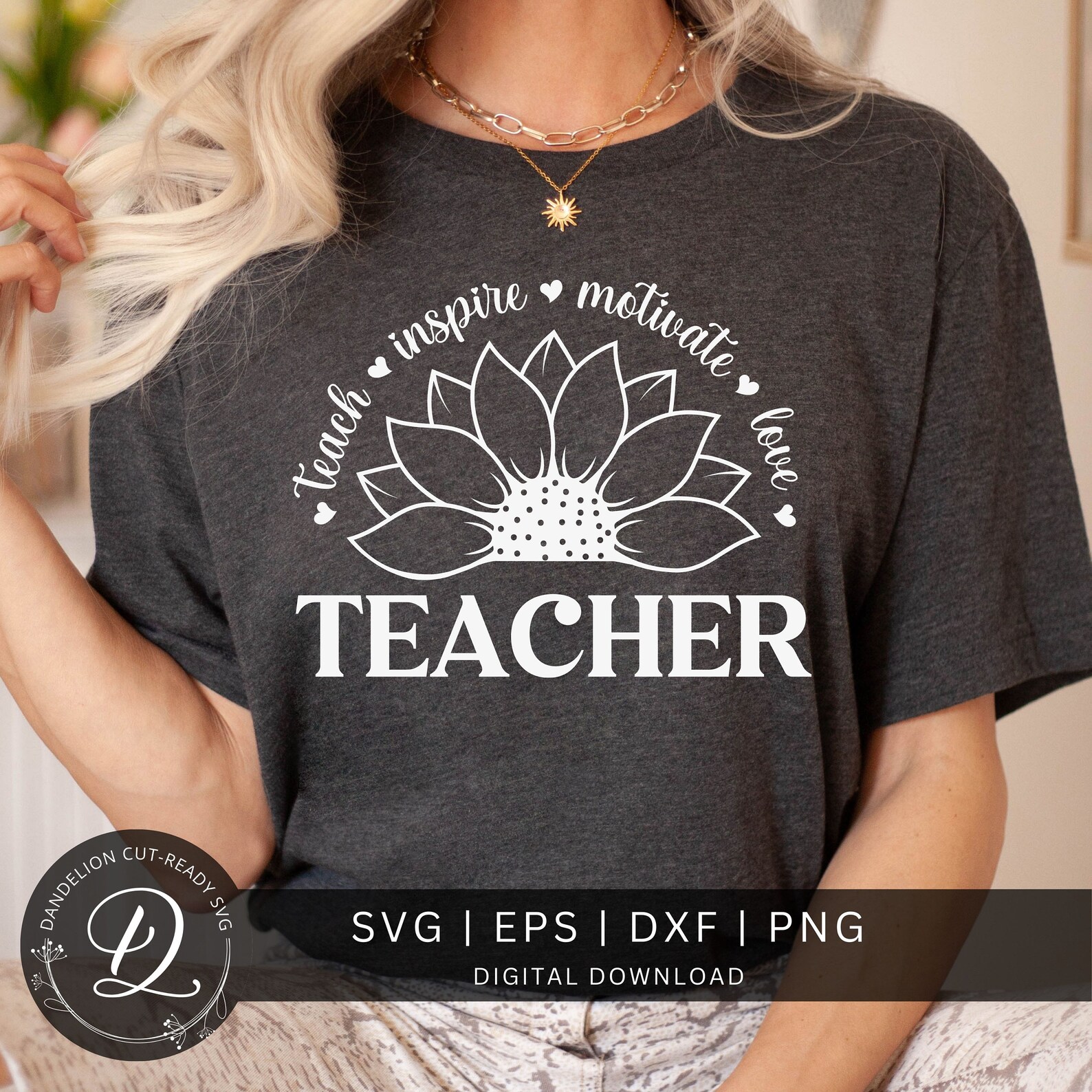 Teach Love Inspire SVG, Teacher SVG PNG, Teacher Appreciation Svg ...