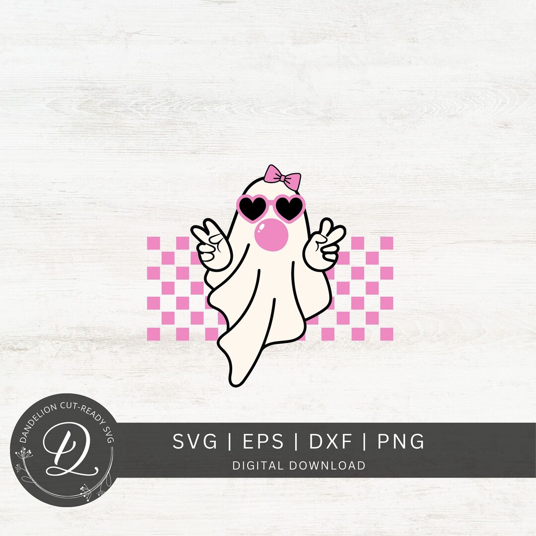 Retro Ghost Svg, Halloween SVG, Cute Girly Ghost PNG, Halloween Cut ...