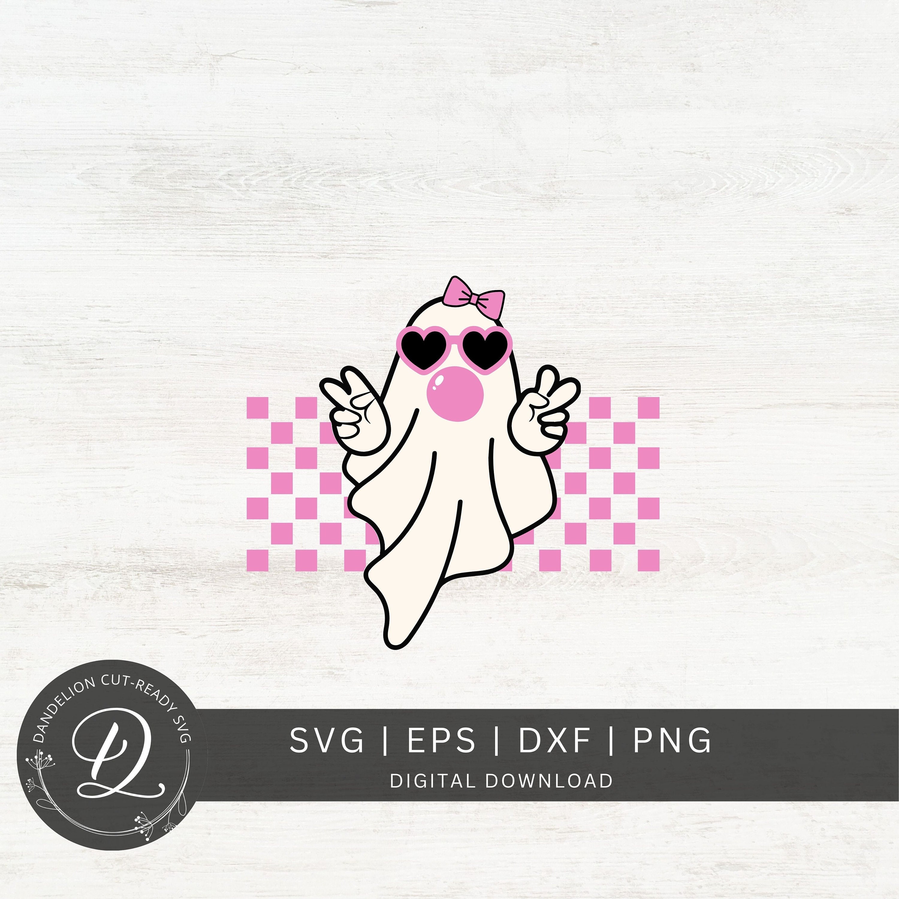 Retro Ghost Svg, Halloween SVG, Cute Girly Ghost PNG, Halloween Cut ...