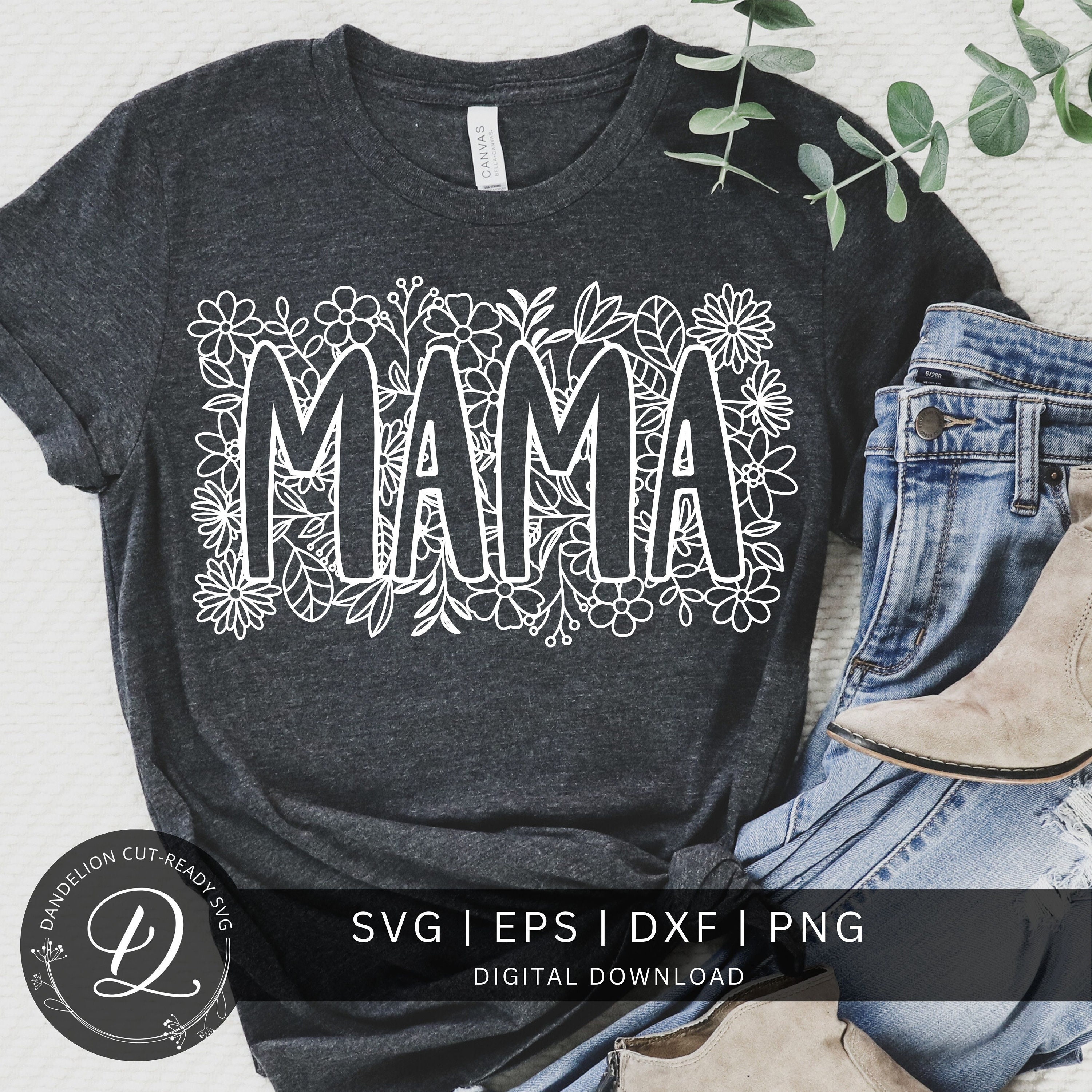 Mama Flowers SVG, Mother's Day Floral Cut File (digital Download) - Etsy