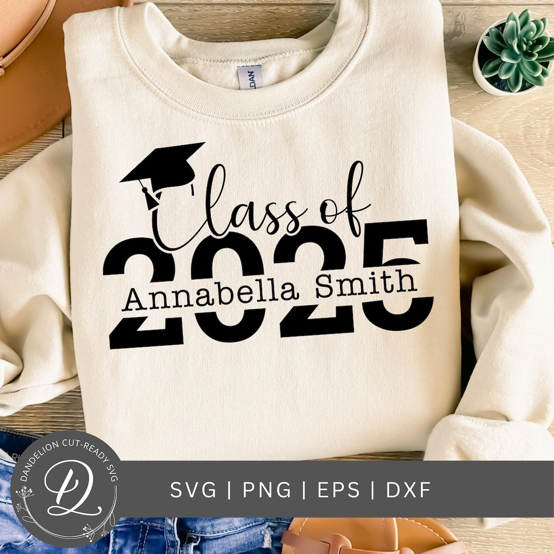 Class of 2025 Split Name Frame, 2025 Graduate Cut File, Senior Svg ...