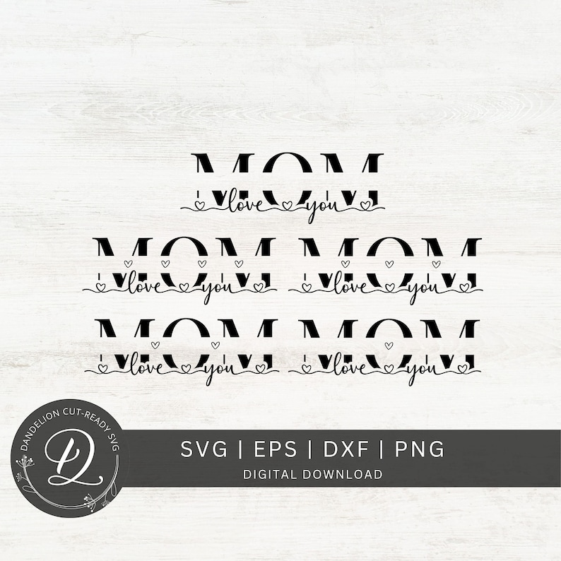 Mom SVG, Mother's Day Gift SVG, Mom Split Name Frame Svg, Mom Cut File ...