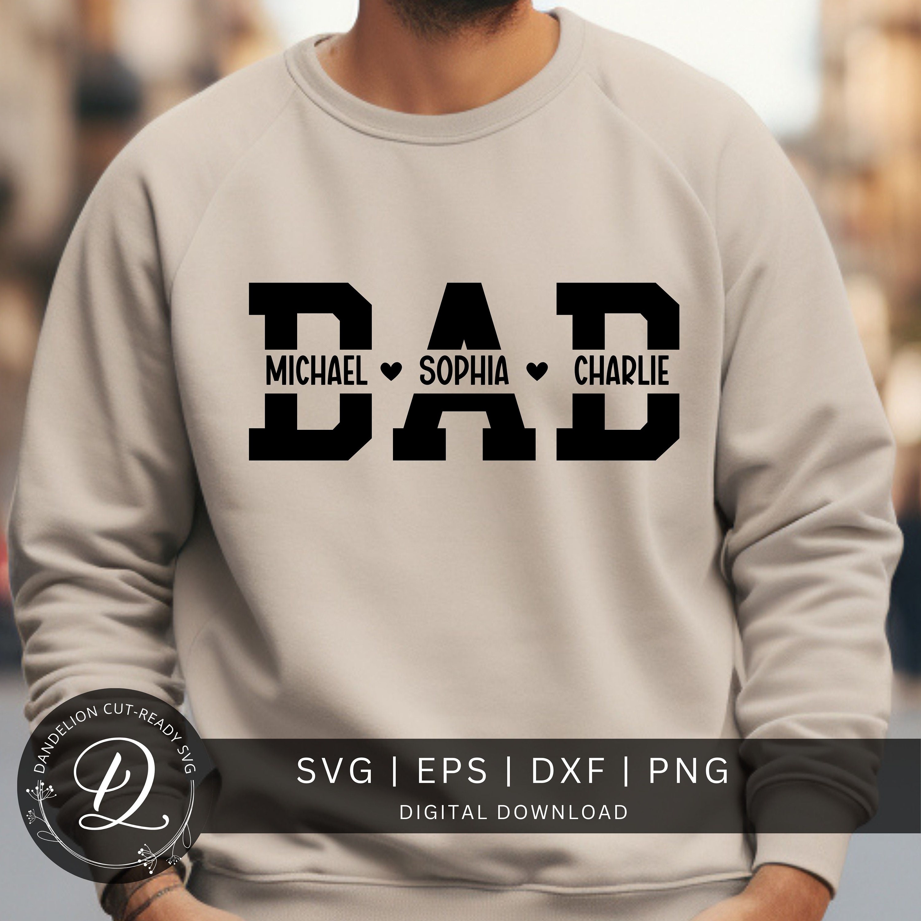 Dad Split Name Frame Svg, Dad Svg Cut File, Dad Monogram SVG, Father's ...