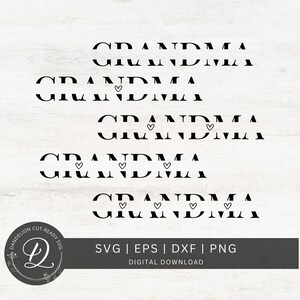 Grandma SVG, Grandma Split Name Frame Svg, Grandma Cut File ...