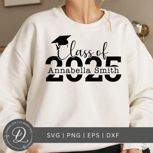 Class of 2025 Split Name Frame, 2025 Graduate Cut File, Senior Svg ...