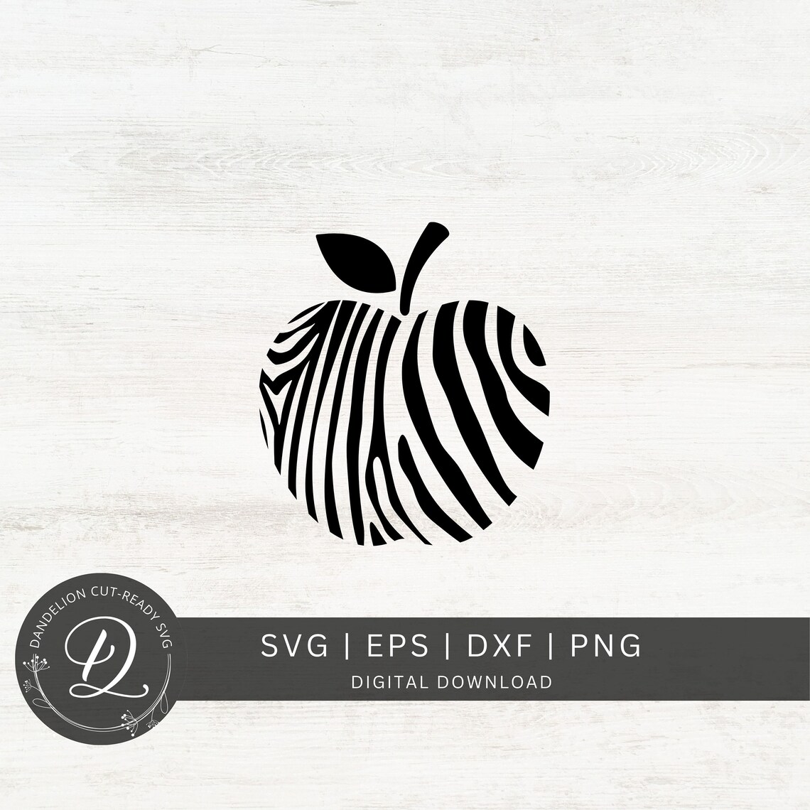 Zebra Apple SVG, Teacher SVG, Cut File for Cricut, Teacher Appreciation ...