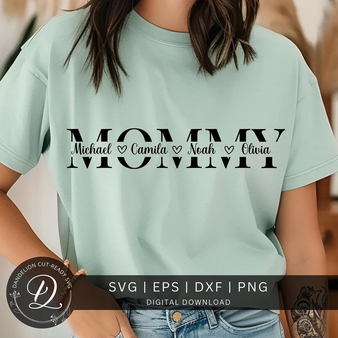 Mom SVG, Mother's Day Gift SVG, Mommy Split Name Frame Svg, Mom Cut ...