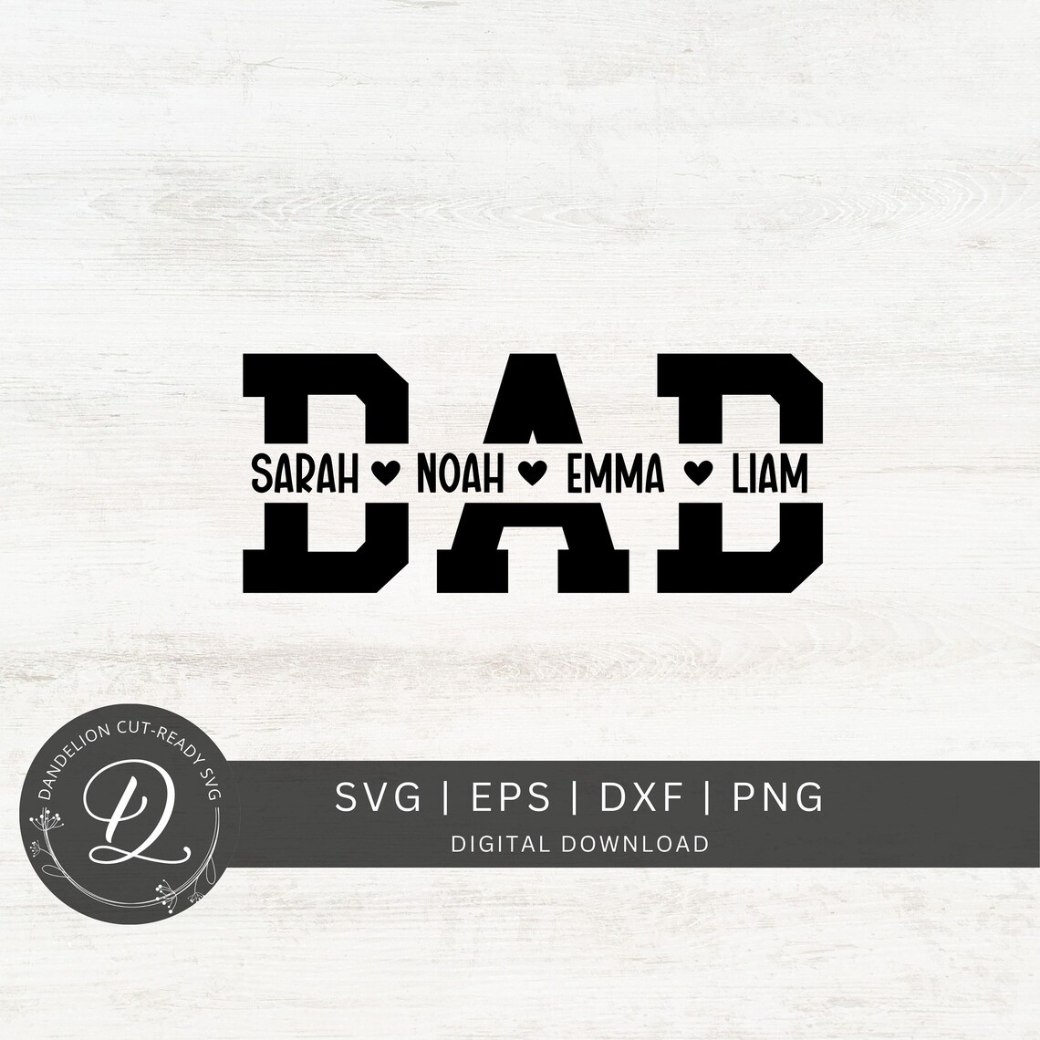 Dad Split Name Frame Svg, Dad Svg Cut File, Dad Monogram SVG, Father's ...