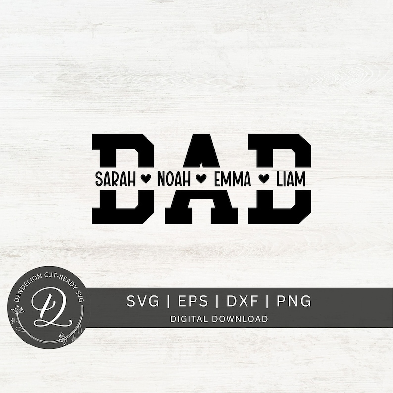 Dad Split Name Frame SVG, Father's Day Cut File (digital Download) - Etsy