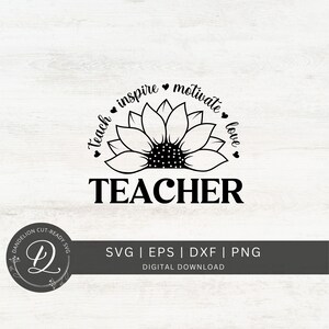Teach Love Inspire SVG, Teacher SVG PNG, Teacher Appreciation Svg ...