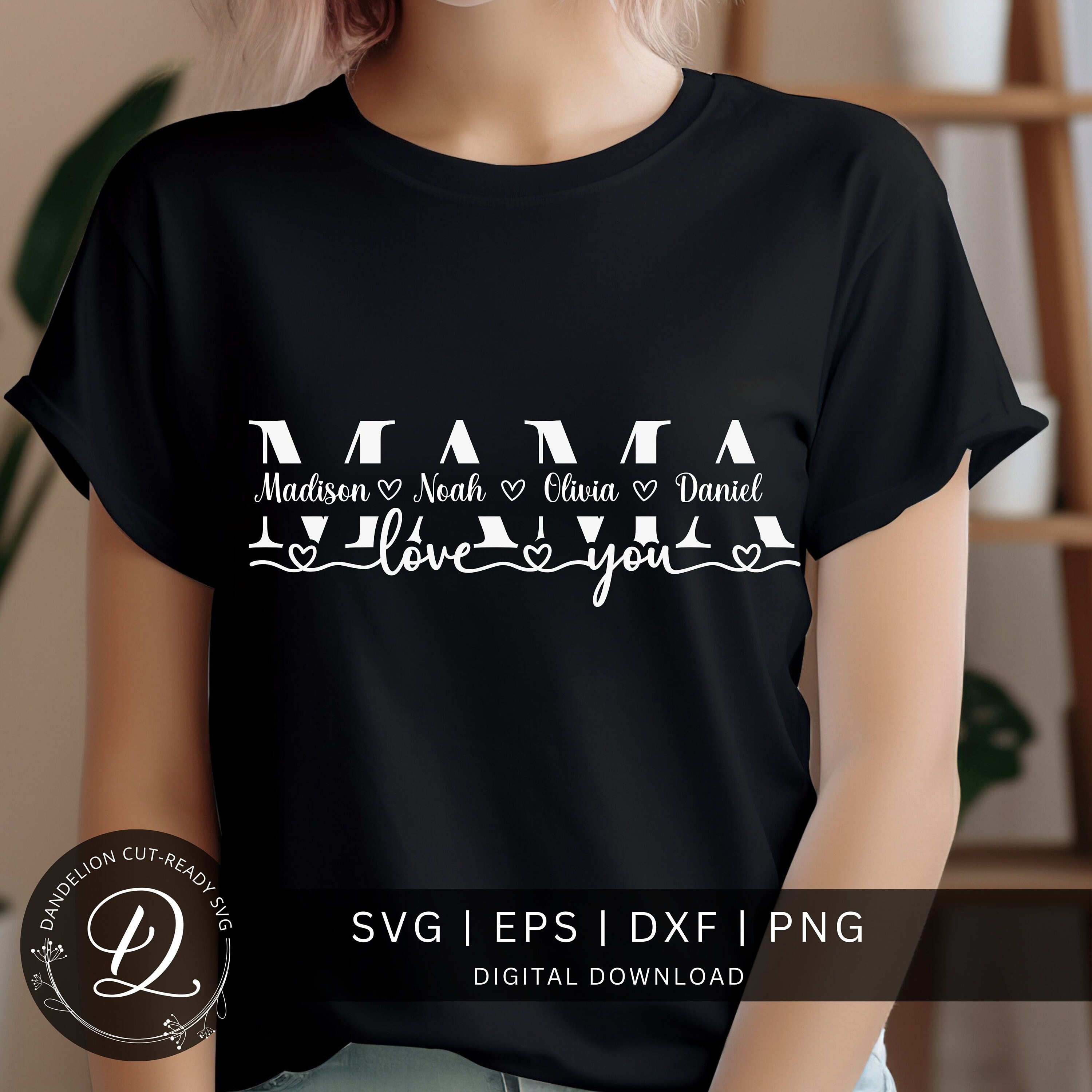 Mama SVG, Mother's Day Gift SVG, Mama Split Name Frame Svg, Mama Cut ...