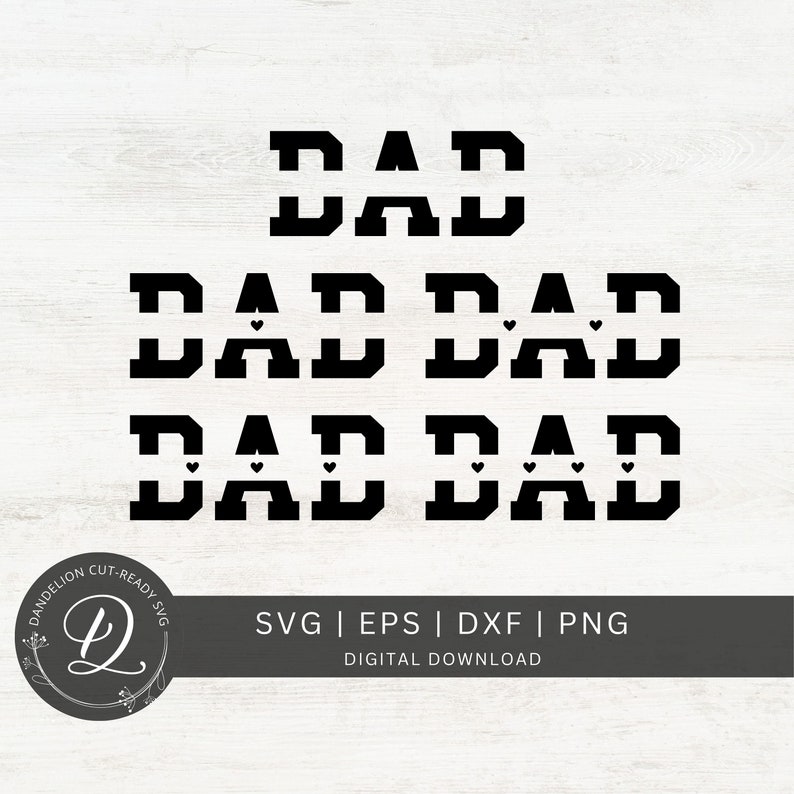 Dad Split Name Frame Svg, Dad Svg Cut File, Dad Monogram SVG, Father's ...