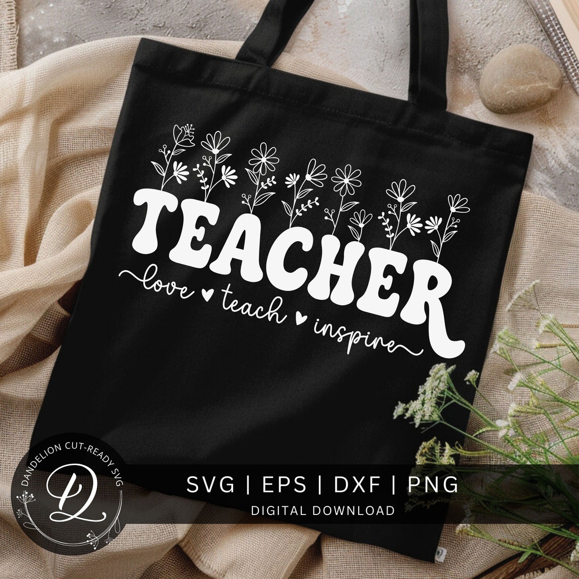 Tech, Love, Inspire SVG File, Teacher Svg, Teacher Life Svg ...