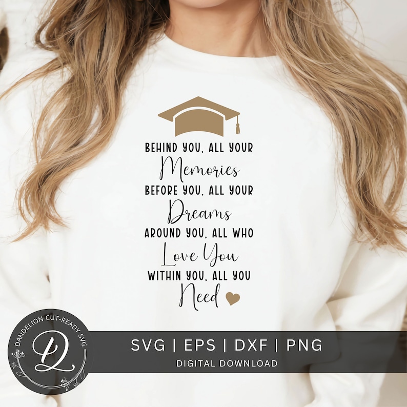 Behind You All Your Memories SVG, Graduation Quote SVG, Graduation Cut File, Graduate Svg Shirt ...