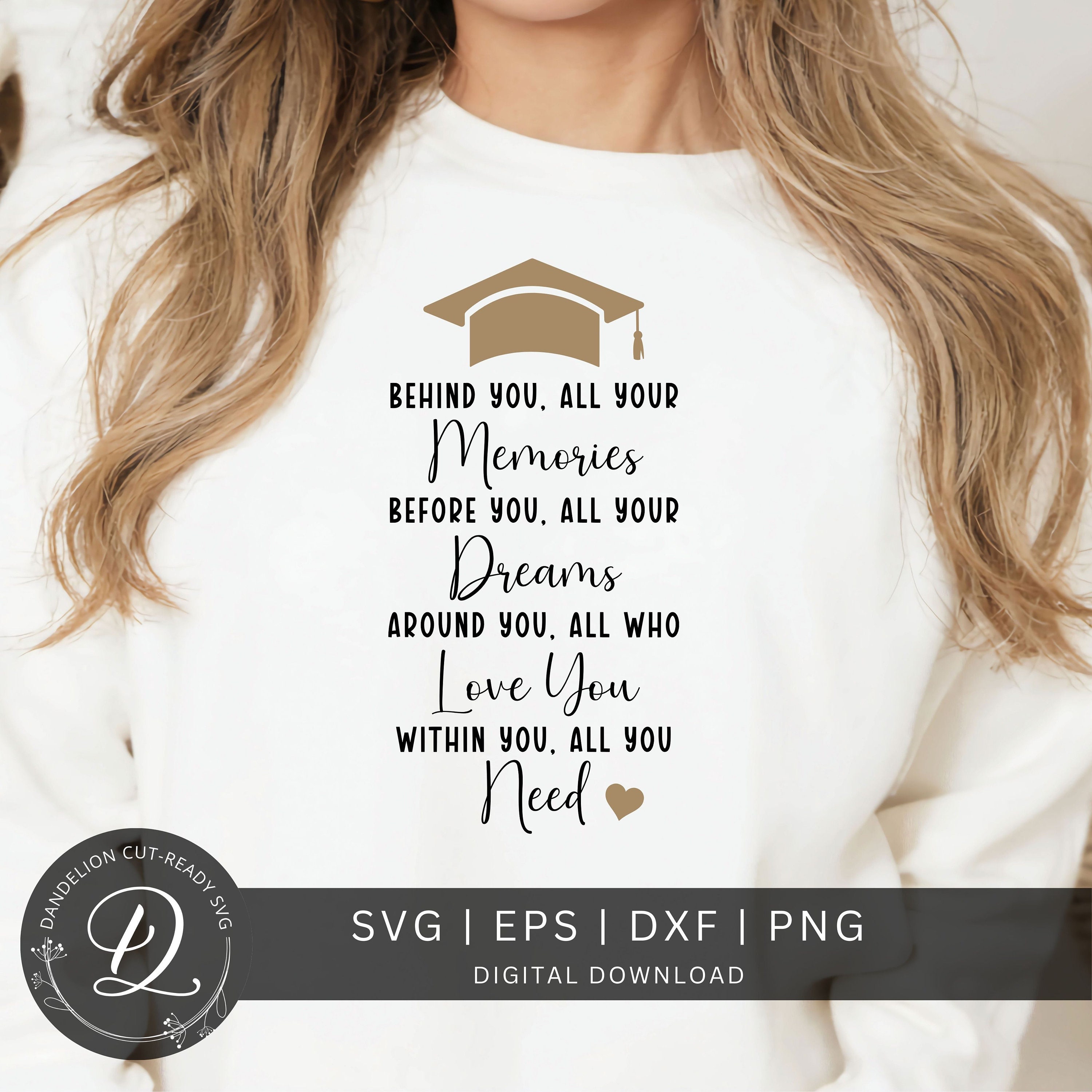 Behind You All Your Memories SVG, Graduation Quote SVG, Graduation Cut File, Graduate Svg Shirt ...