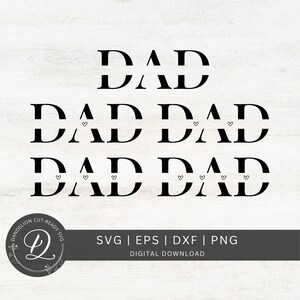 Dad SVG, Father's Day Gift SVG, Dad Split Name Frame Svg, Dad Cut File ...