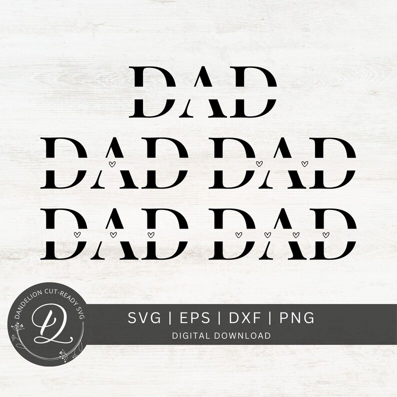 Dad SVG, Father's Day Gift SVG, Dad Split Name Frame Svg, Dad Cut File ...