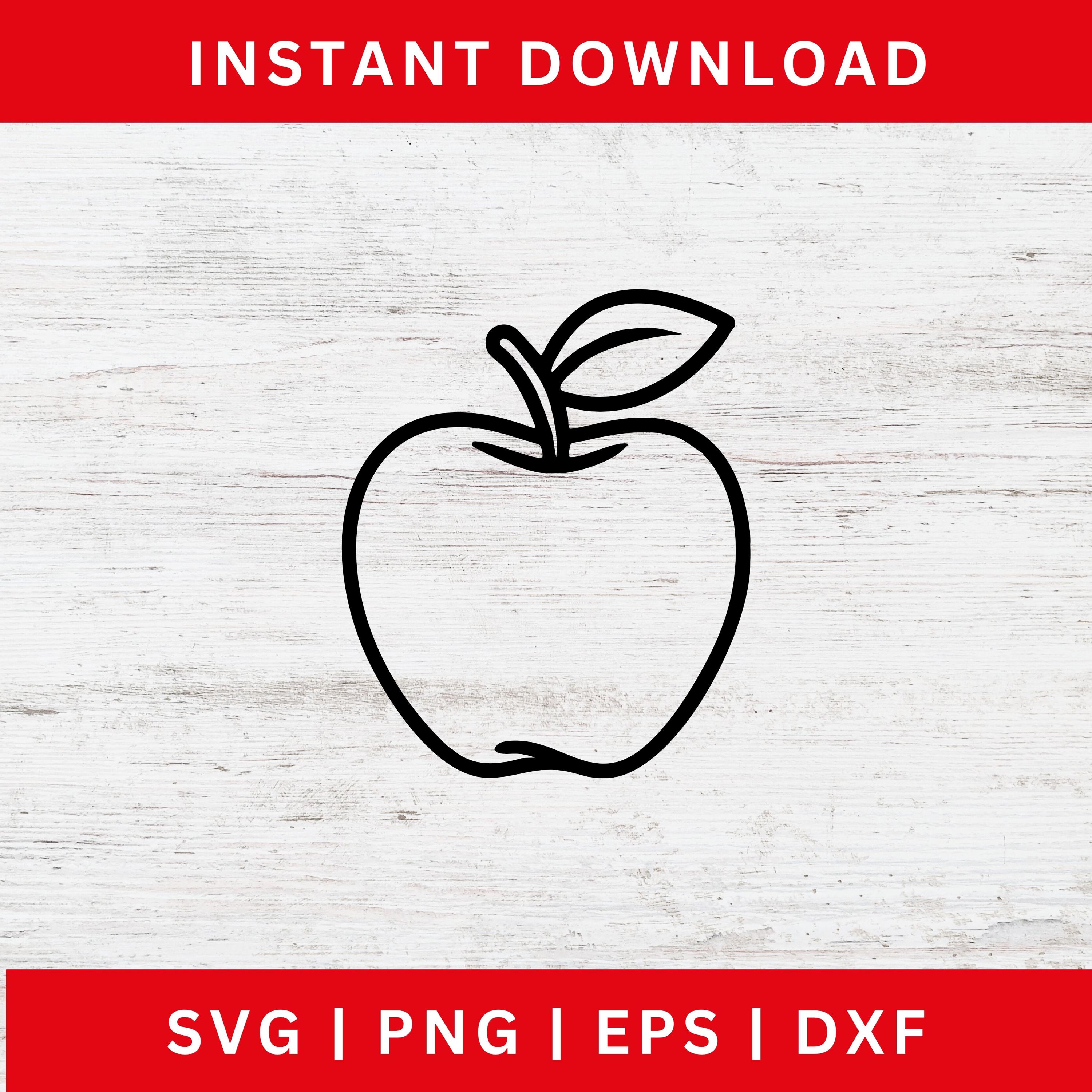 Apple SVG, School Clipart, Teacher Cut File, Apple Outline SVG, Back to ...