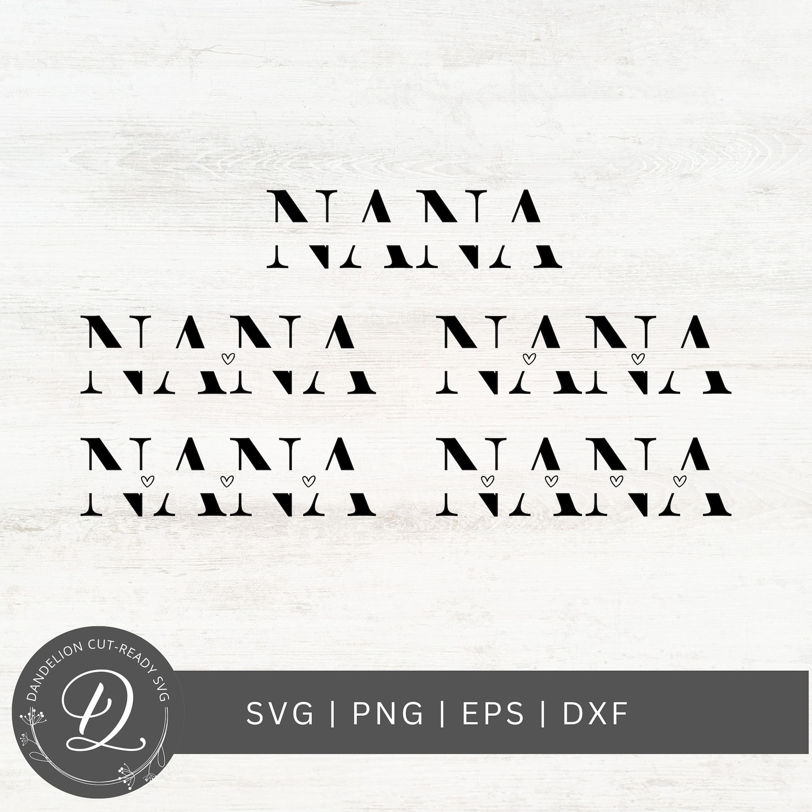Grandma SVG, Nana Split Name Frame Svg, Grandma Cut File ...
