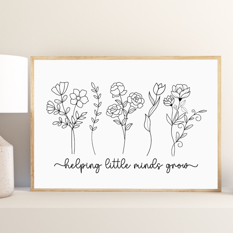 Helping Little Minds Grow Wildflower SVG, Teacher Cut File (digital ...