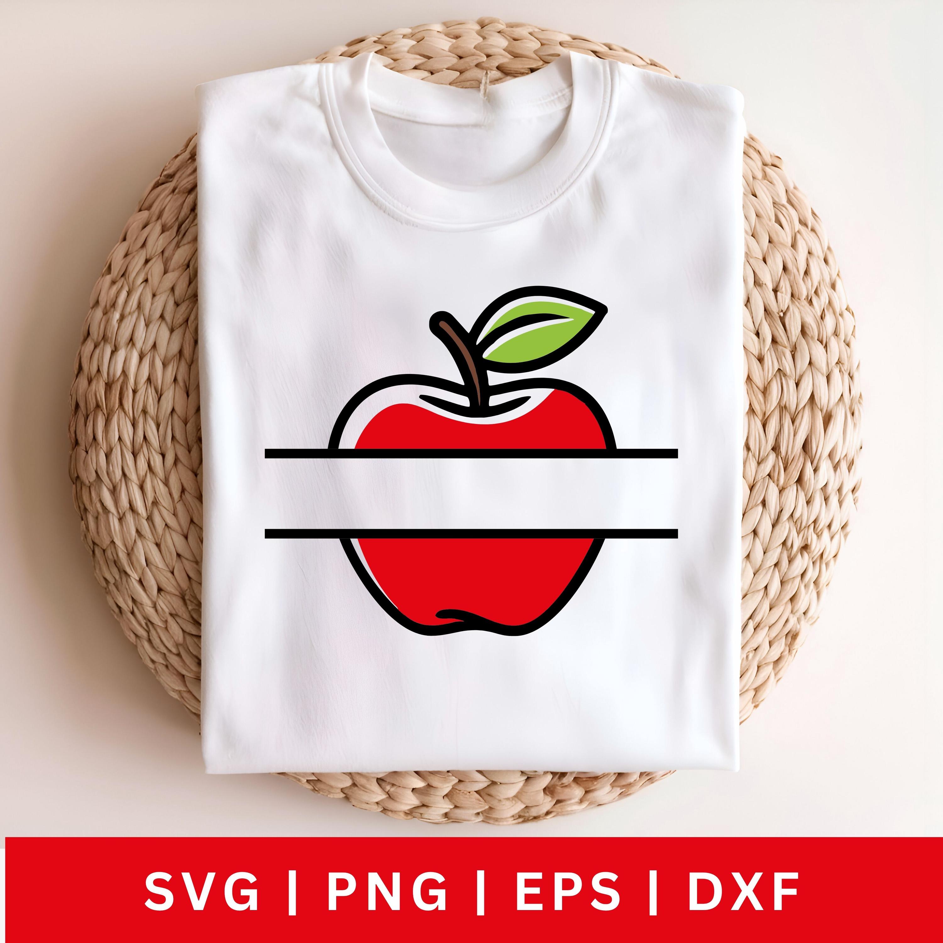 Apple SVG, School Clipart, Teacher Name Frame Cut File, Apple Monogram ...
