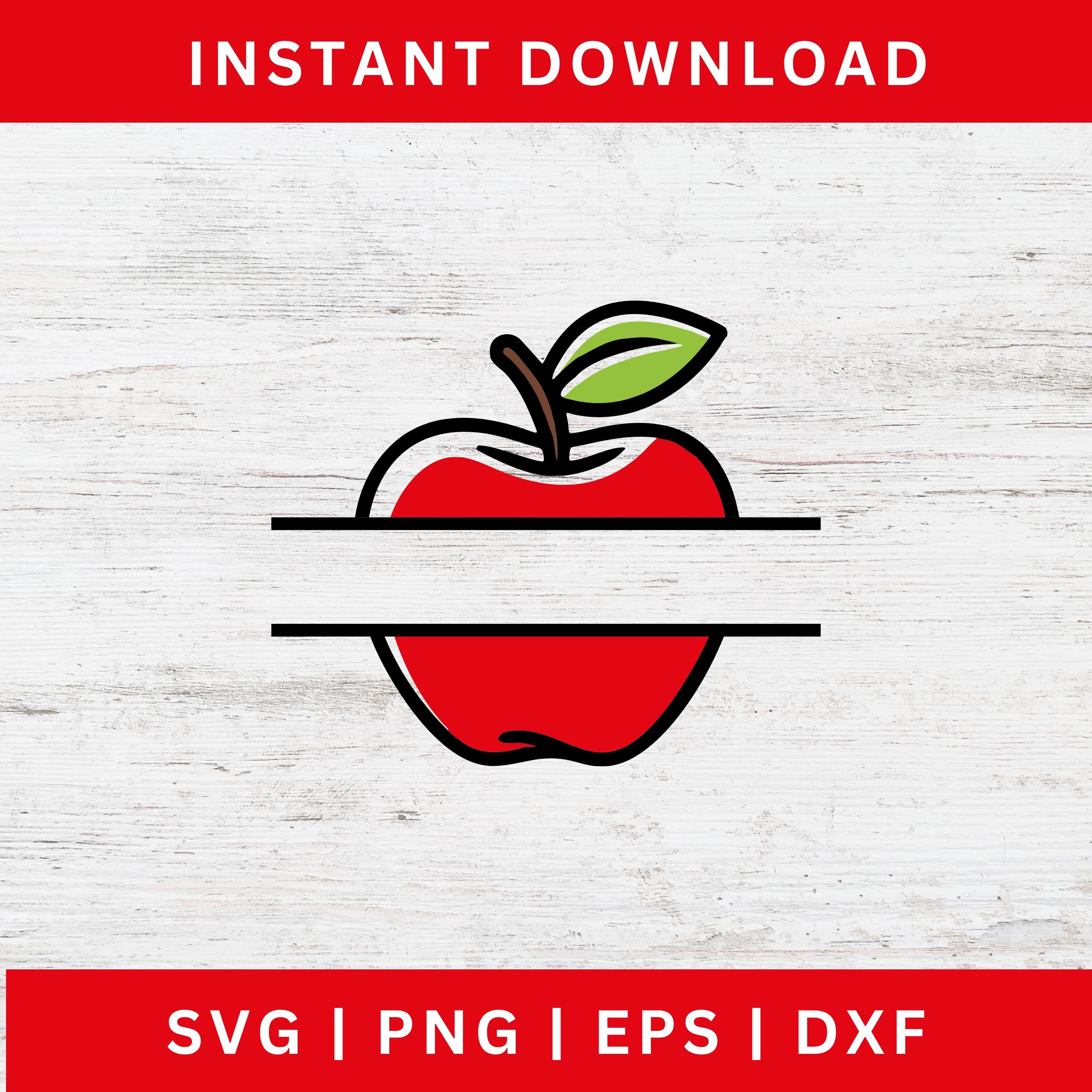 Apple SVG, School Clipart, Teacher Name Frame Cut File, Apple Monogram ...