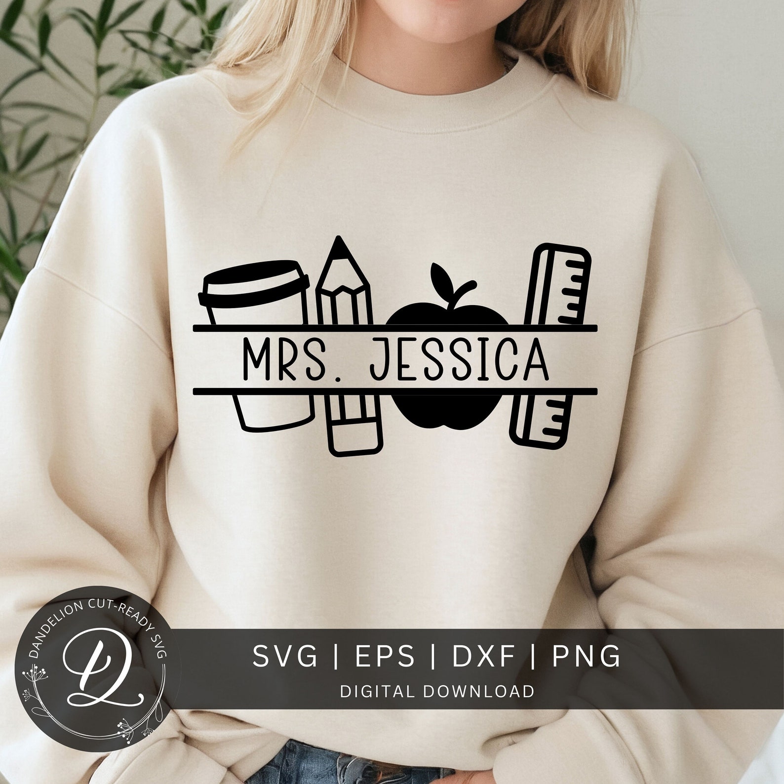 Teacher Split Name SVG, Customteacher SVG, Teacher Appreciation Svg ...