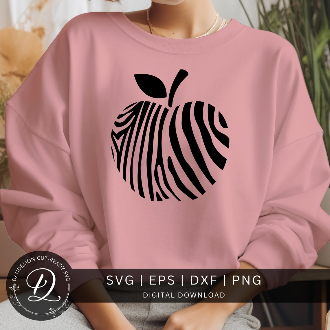 Zebra Apple SVG, Teacher SVG, Cut File for Cricut, Teacher Appreciation ...