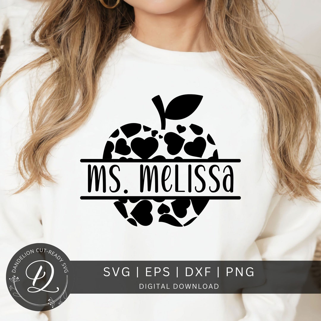 Apple Name Frame SVG, Teacher Monogram Cut File (digital Download) - Etsy