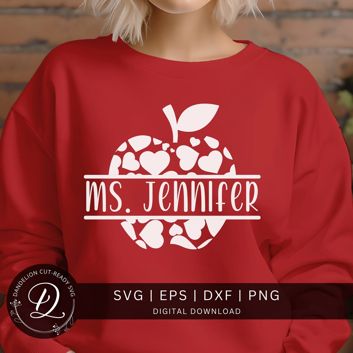 Apple Name Frame SVG, Teacher Monogram Cut File (digital Download) - Etsy