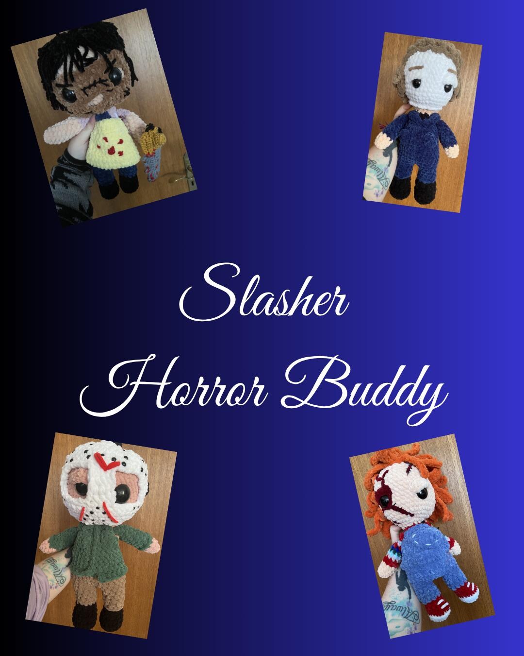 Slasher Horror Figures-ghostface, Chucky, Freddy- Crocheted- Halloween ...