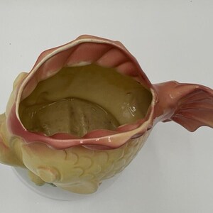 Vintage Ceramic Fish Kissing Lips Planter Pot Hand Painted Whimsical ...
